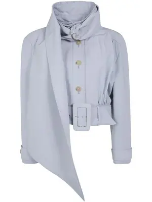 Chloé Giacca Cropped "storm Grey - Gray