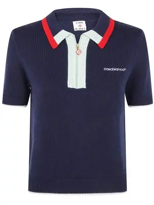 Casablanca Top Ica Lunga "merino Polo - Blue
