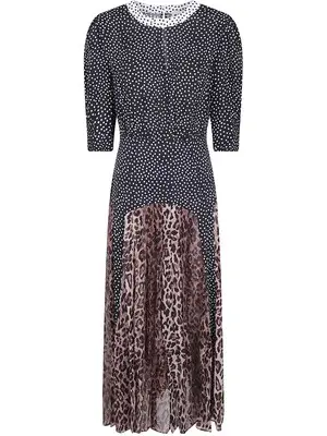 Rixo Meg" Dress With Leopard And Polka Dot Prints - Multi