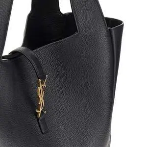 Saint Laurent Le 5 À 7 Grained Leather Shopping Bag - Black