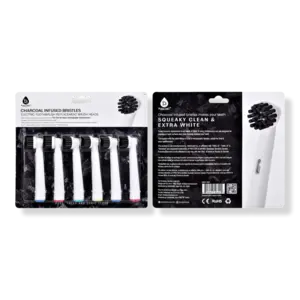 PURSONIC Charcoal Infused Bristles Electric Toothbrush Replacement Brush Heads 6-pack - One-color
