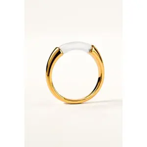 ZYNNIA COLLECTIVE Split Ring With Polished Brass And Resin - Gold