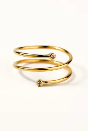 ZYNNIA COLLECTIVE Orbit Ring With Cz Bezels