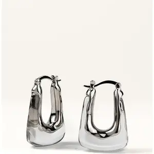 ZYNNIA COLLECTIVE See Through Hoops - Silver