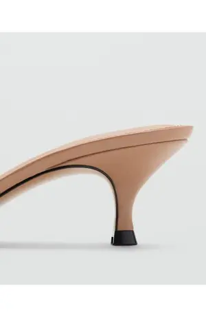 Mango Embellished Kitten Heel Slide Sandals