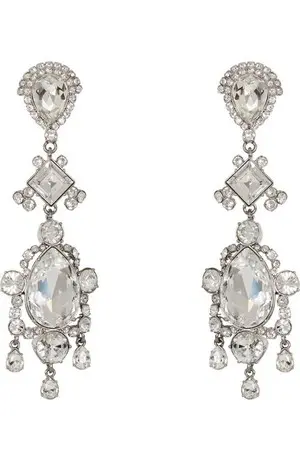 BALMAIN Balmain Brass And Crystal Pendant Earrings