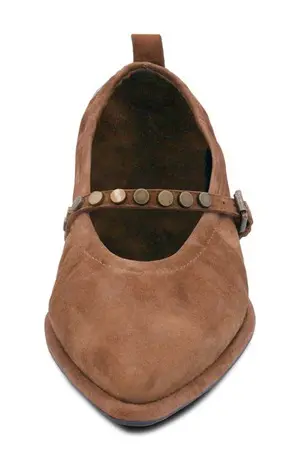 Ash Bella Studded Mary Jane Flat - Chestnut