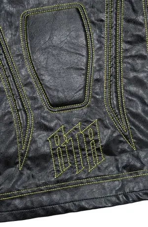 RtA Noe Faux Leather Biker Vest