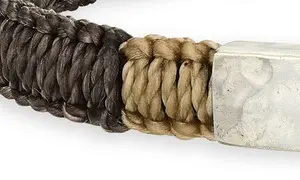 Caputo & Co Macrame Hammered Id Bracelet