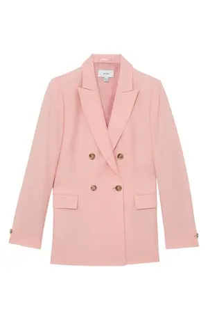 REISS Magda Double Breasted Blazer - Pink