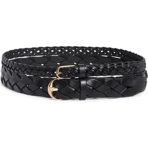 Nordstrom Double Braid Leather Belt - Black