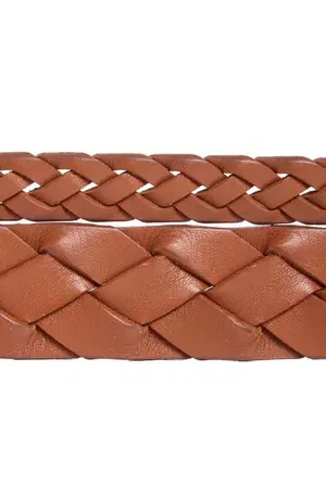 Nordstrom Double Braid Leather Belt - Cognac