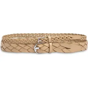 Nordstrom Double Braid Leather Belt - Tan Shore