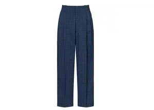 Uniqlo X Marni Wide Fit Check Tuck Pants - Blue