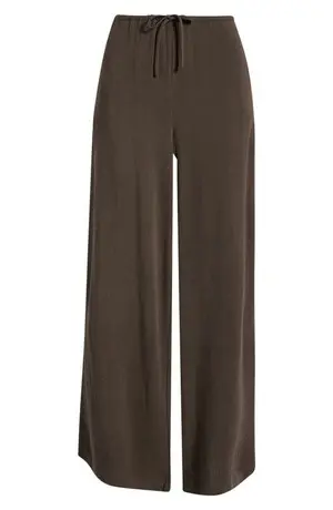 PACSUN Milla Tie Waist Wide Leg Pants Brown