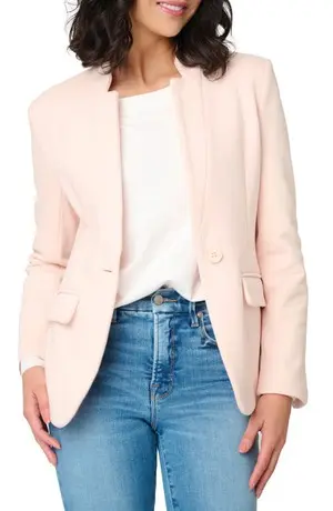 GIBSONLOOK Cotton Blend Knit Blazer - Pearl Blush