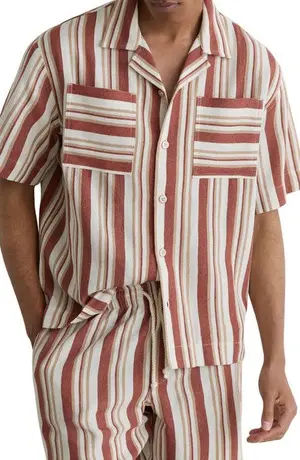 REISS Celeste Stripe Camp Shirt
