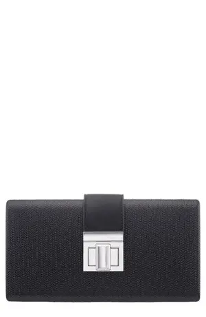Nina Presly Faux Leather Clutch - Black