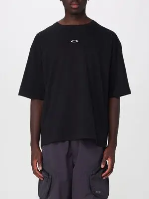 Oakley Short-sleeve Cotton T-shirt With Graphic Logo Print - Black