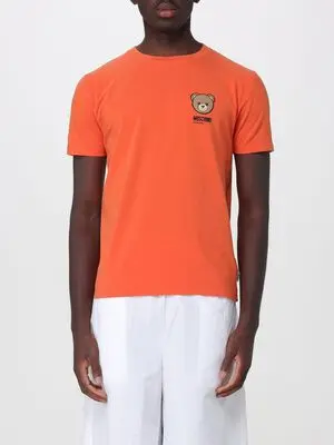 Moschino Teddy Bear Print Cotton T-shirt With Logo - Orange
