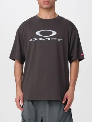 Oakley Relaxed Fit Cotton T-shirt With Printed Logo And Dropped Shoulders - Black