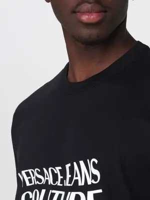 Versace Cotton Crew Neck T-shirt With Contrast Logo