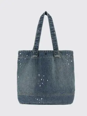 Carhartt Work In Progress Cotton Denim Tote Bag With Applied Logo - Blue