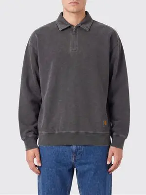 Carhartt Work In Progress Long-sleeved Cotton Polo Shirt With Zip Closure - Black 1