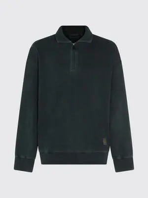 Carhartt Work In Progress Long-sleeved Cotton Polo Shirt With Zip Closure - Black