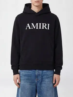 Amiri Relaxed Fit Cotton Hoodie With Contrast Logo - Black