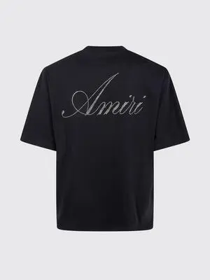 Amiri Cotton T-shirt With Rhinestone Logo And Dropped Shoulders