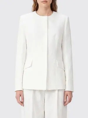 TOTEME Cropped Crew Neck Cotton Jacket With Concealed Closure