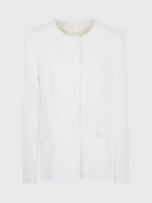 TOTEME Cropped Crew Neck Cotton Jacket With Concealed Closure