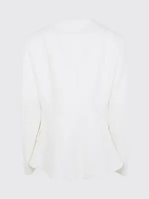 TOTEME Cropped Crew Neck Cotton Jacket With Concealed Closure