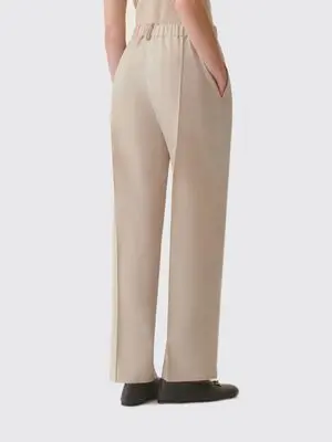 Fabiana Filippi Slim Fit Wool Blend Trousers With Monile Detail - Beige