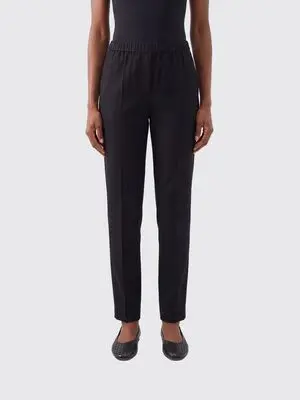 Fabiana Filippi Slim Fit Wool Blend Trousers With Monile Detail - Black