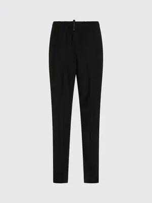 Fabiana Filippi Slim Fit Wool Blend Trousers With Monile Detail - Black