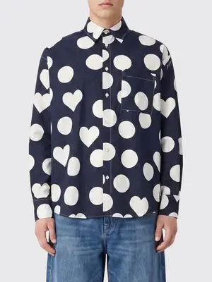 Jacquemus Camargue Polka Dot Print Long-sleeved Cotton Shirt - Blue
