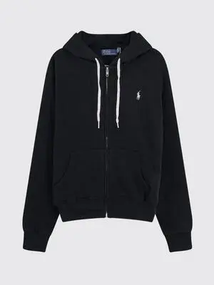 Polo Ralph Lauren Cotton Blend Zip-up Hoodie With Embroidered Logo - Black