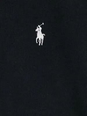 Polo Ralph Lauren Cotton Blend Zip-up Hoodie With Embroidered Logo - Black