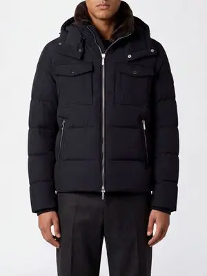 MOORER Alarick Wool And Cashmere Down Jacket With Detachable Hood - Navy