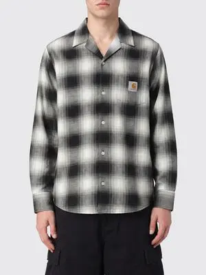 Carhartt Work In Progress Check Cotton Shirt With Cuban Collar - Grey