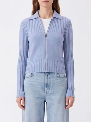 Victoria Beckham Ribbed Wool And Cashmere Zip Cardigan - Blue