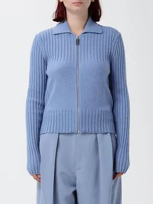 Victoria Beckham Ribbed Wool And Cashmere Zip Cardigan - Ocean