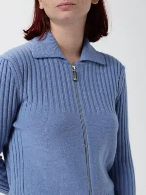 Victoria Beckham Ribbed Wool And Cashmere Zip Cardigan - Ocean