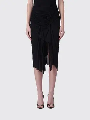 FRANCESCO MURANO Draped Asymmetrical Midi Skirt In Stretch Viscose - Black