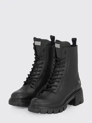 Philipp Plein Grained Leather Lace-up Combat Boots With Lug Sole