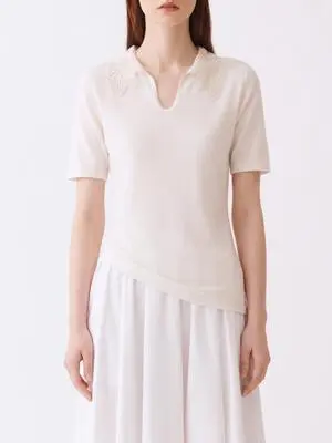 Fabiana Filippi Lace Collar Polo Shirt