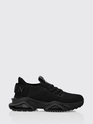 Philipp Plein Crochet Knit Low-top Sneakers With Elasticated Ankle And Logo - Black 2
