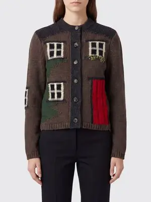 JW Anderson Slim Fit Embroidered Sheep Wool Cardigan - Hazel